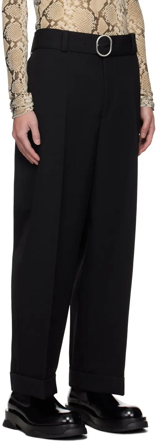 JIL SANDER Straight-leg Pleat-detailed Belted Trousers