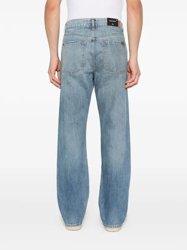 7 For All Mankind Faded Five-pocket Jeans - Blue