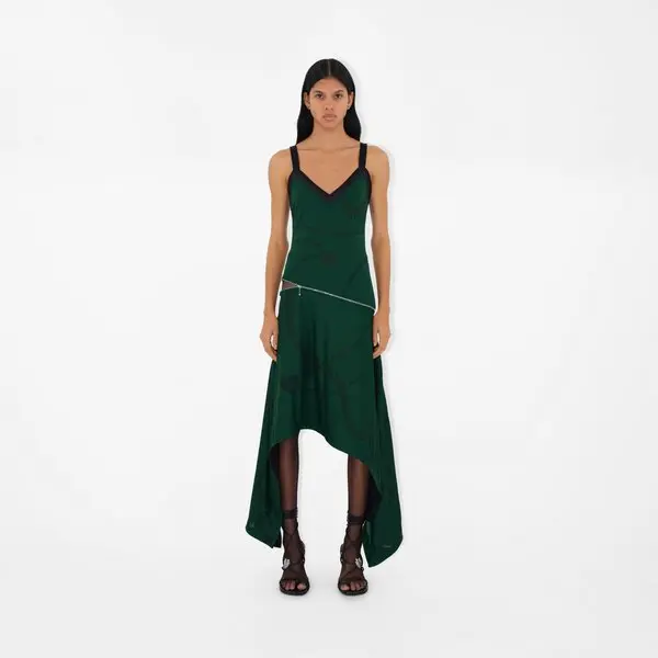 Burberry Shield Hardware Asymmetric Midi Dress