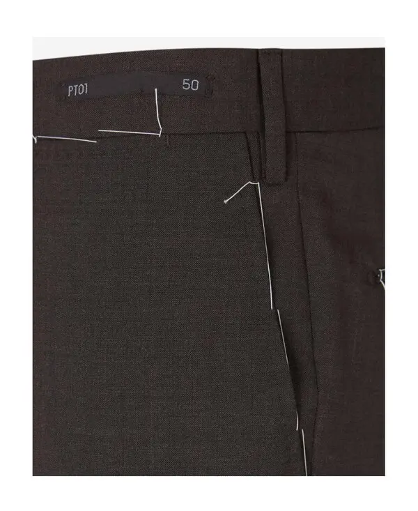 PT TORINO Tailored-cut Tapered Trousers