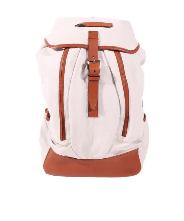 Brunello Cucinelli Leather Trimmed Backpack - Pink