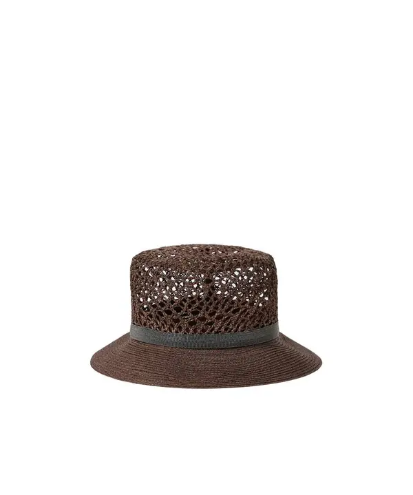 Brunello Cucinelli Monili Embellished Bucket Hat - Chocolate-colored