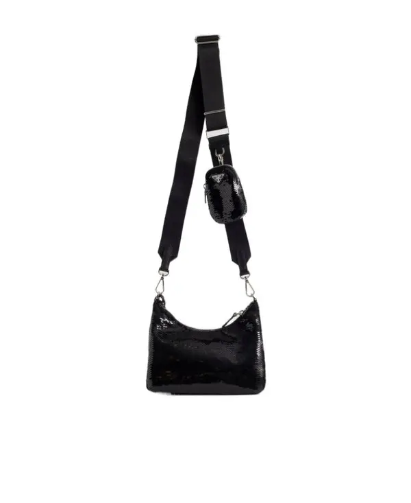 Prada Re-edition 2005 Logo Sequin Shoulder Bag