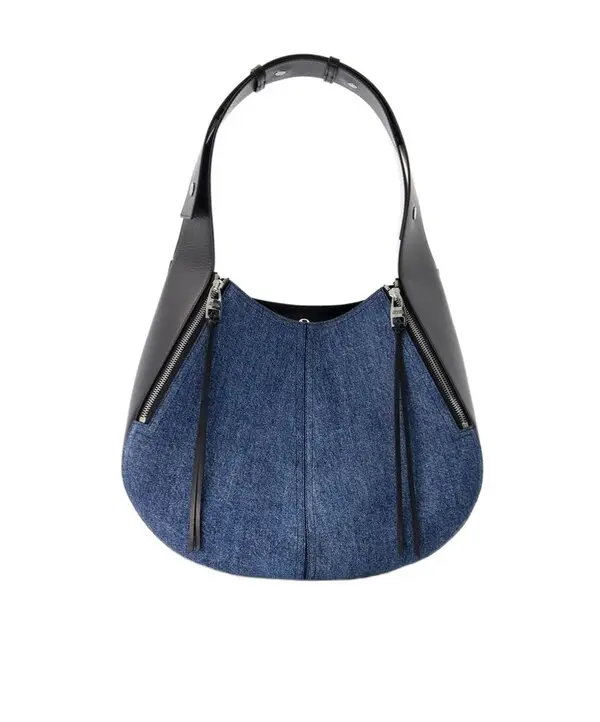 Alexander McQueen Skull Denim Hobo Bag