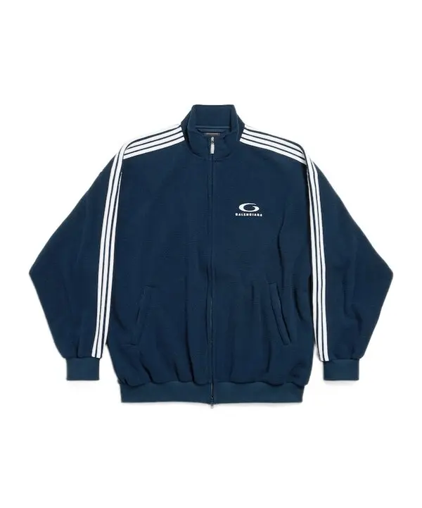 Balenciaga Loop Sports Icon Zip-up Jacket - Navy Blue/white