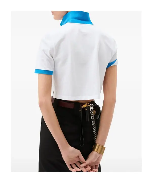 Versace Logo Piqué Cropped Polo Shirt