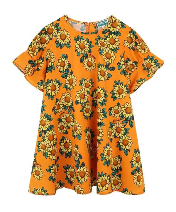 Kenzo Short Sleeve Sunflower Dress