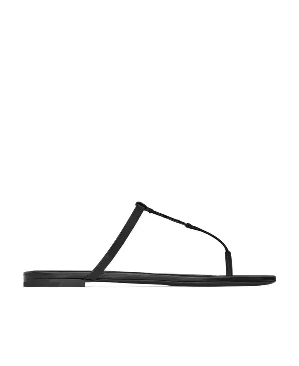 Saint Laurent Cassandra Logo Plaque Slides - Black