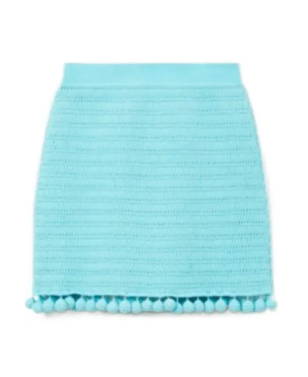 Burberry Crochet-knit Straight Skirt - Blue