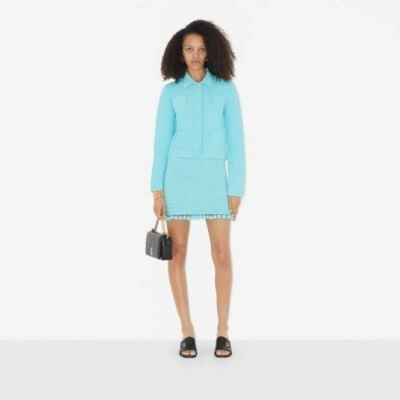 Burberry Crochet-knit Straight Skirt With Pompoms