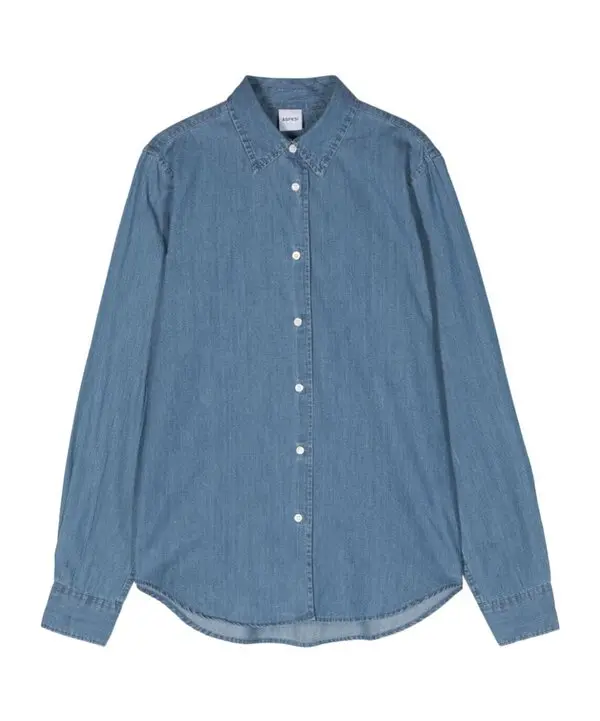 Aspesi Buttoned Denim Shirt - Blue