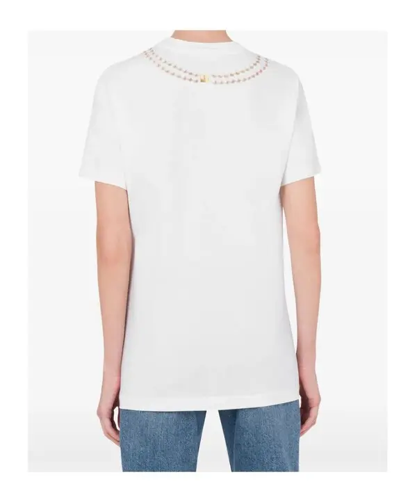 Moschino Short Sleeve T-shirt With Embellished Neckline