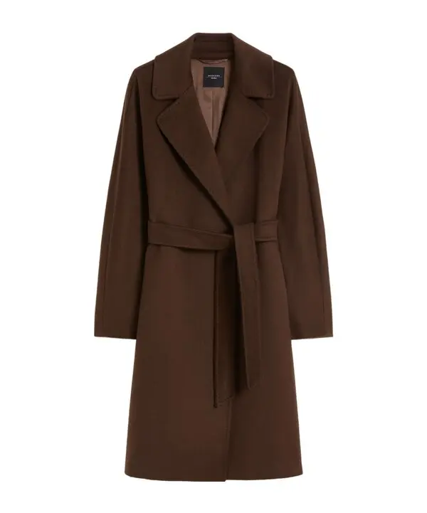 Max Mara Long-sleeved Belted Coat - Brown
