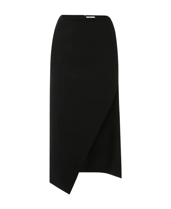 Alexander McQueen High-waist Slit Detailed Midi Skirt - Black