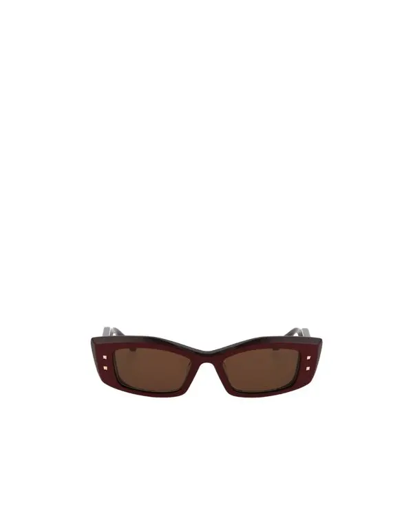 Valentino Garavani Logo Embellished Rectangle Sunglasses - Green
