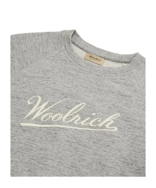 Woolrich Cotton Crewneck Sweater With Printed Logo