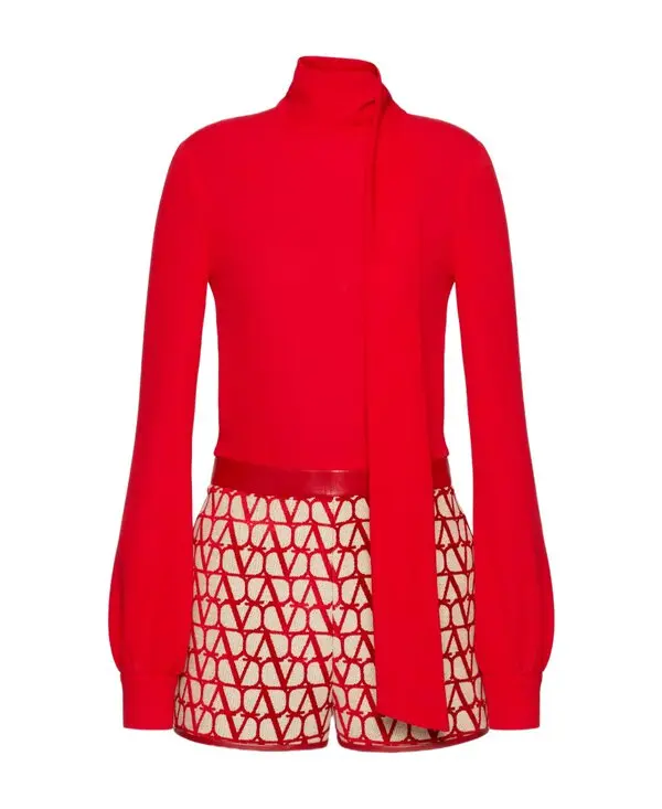 Valentino Garavani Logo-pattern Short Jumpsuit - Red