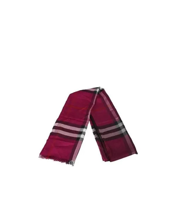 Burberry Plaid Striped Scarf - Red