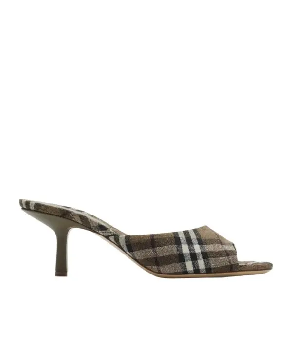 Burberry Checked Slip-on Mules - Brush