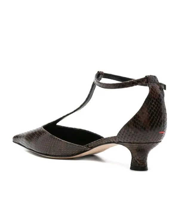 AeydĒ 30mm Snakeskin Leather Pump - Black