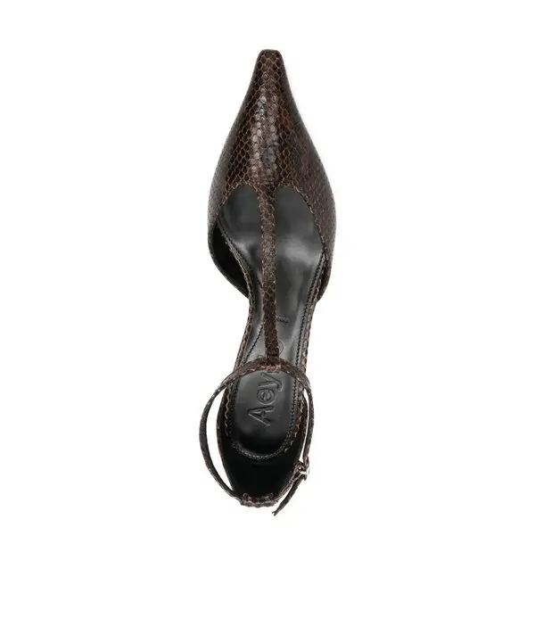 AeydĒ 30mm Snakeskin Leather Pump - Black