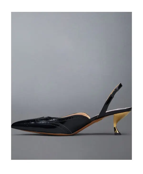 Thom Browne Pointed-toe Slingback Pumps - Black