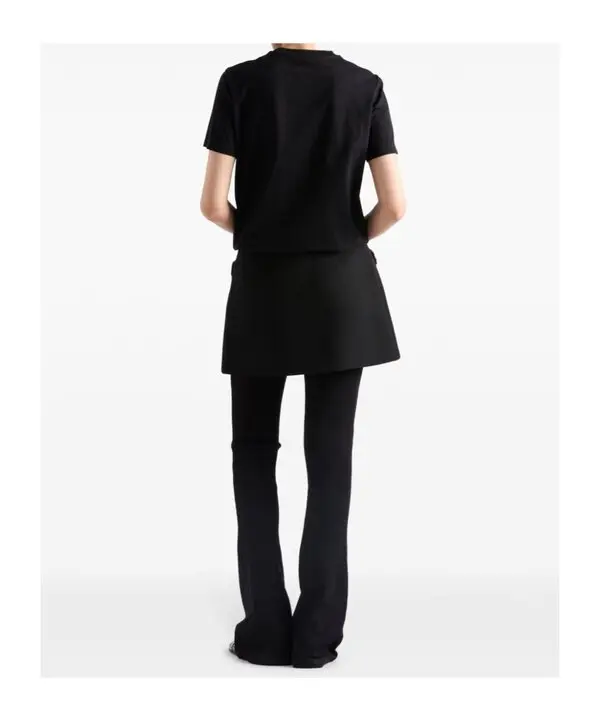 Prada Logo Detailed Crewneck T-shirt - Black