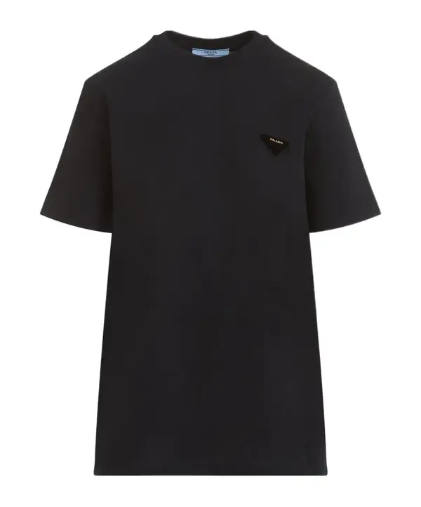 Prada Logo Detailed Crewneck T-shirt - Black