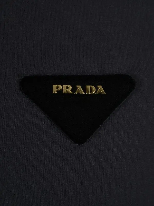 Prada Logo Detailed Crewneck T-shirt - Black