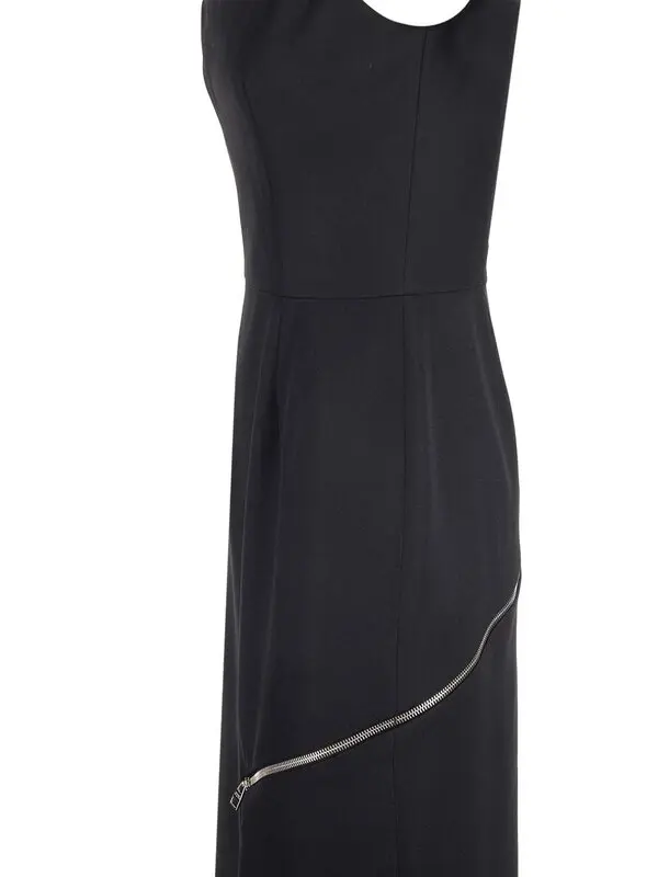 Alexander McQueen Square Neck Zip Detail Midi Dress
