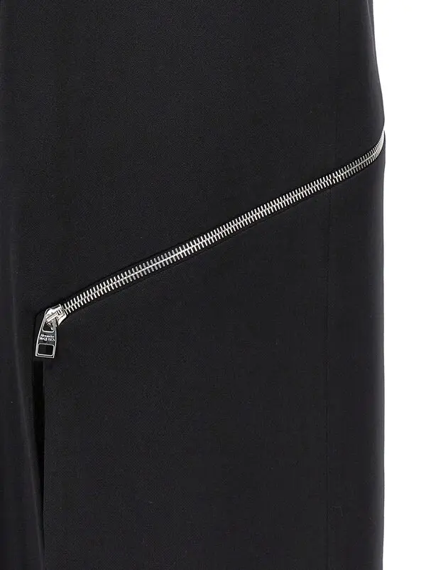 Alexander McQueen Square Neck Zip Detail Midi Dress