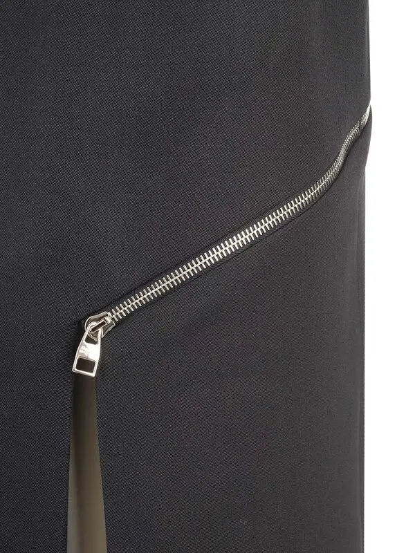 Alexander McQueen Square Neck Zip Detail Midi Dress