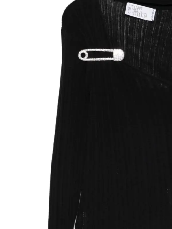 Giuseppe Di Morabito Cut-out Knitted Jumper With Embellished Detail - Black
