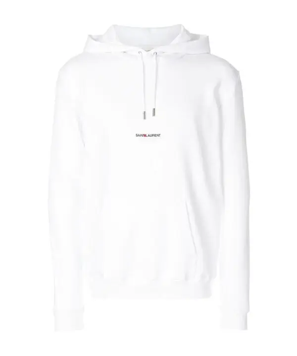 Saint Laurent Hoodie With Drawstring - White