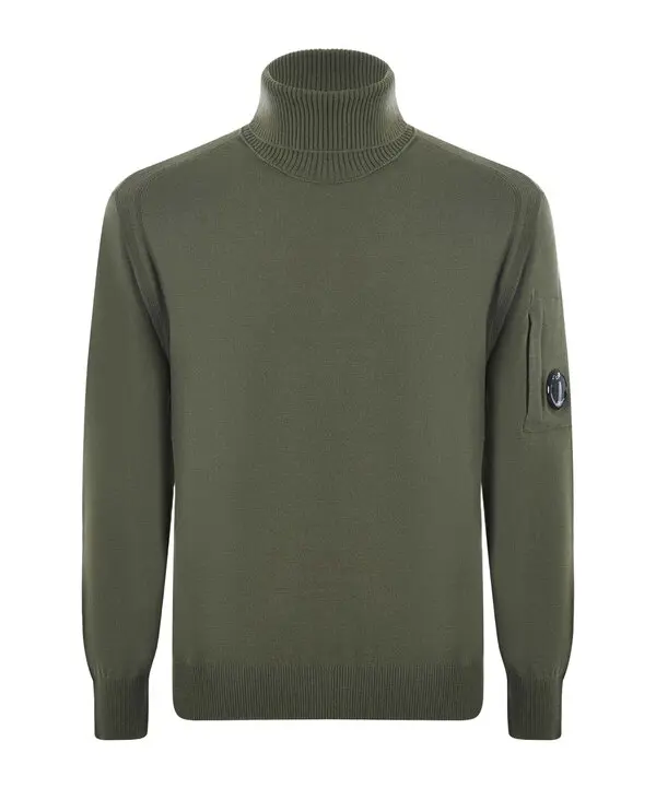 C.P. COMPANY Ribbed Turtleneck Sweater With Lens Pocket
