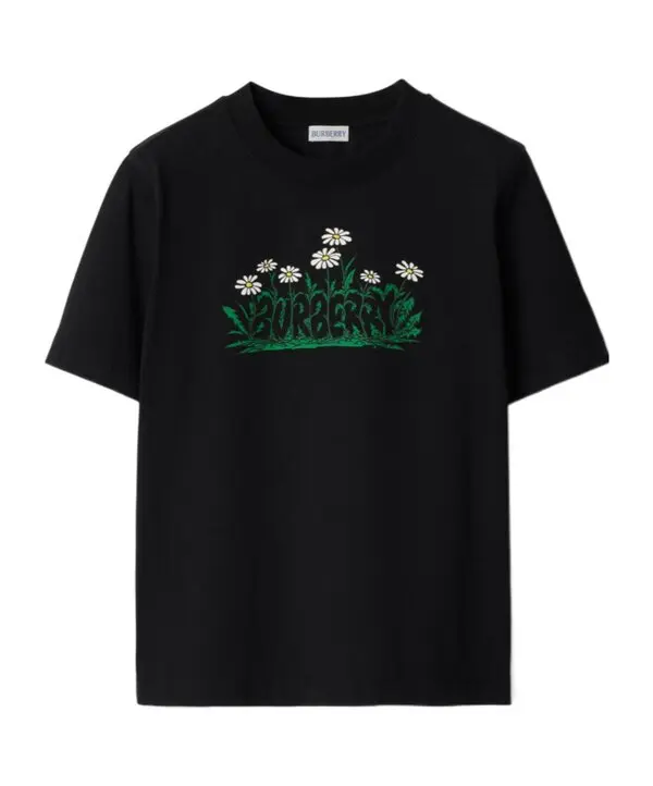 Burberry Daisy Logo Cotton T-shirt - Black