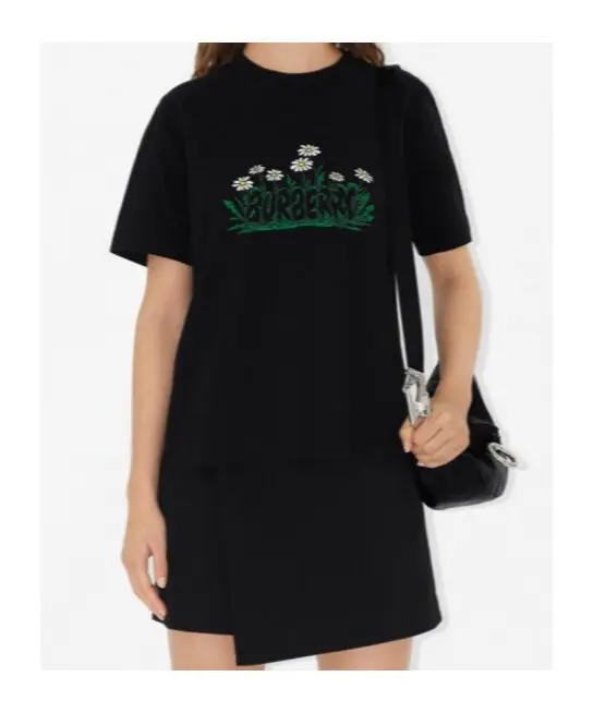 Burberry Daisy Logo Cotton T-shirt - Black
