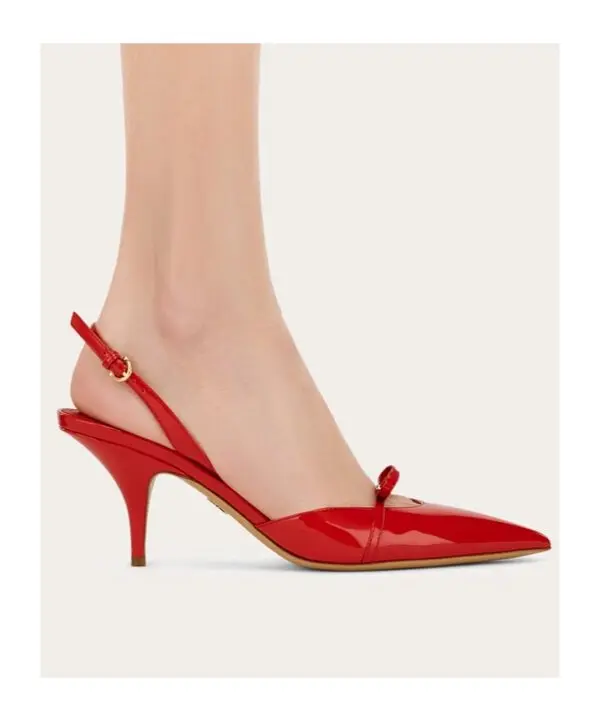 FERRAGAMO Bow Detailed Pointed-toe Slingback Pumps