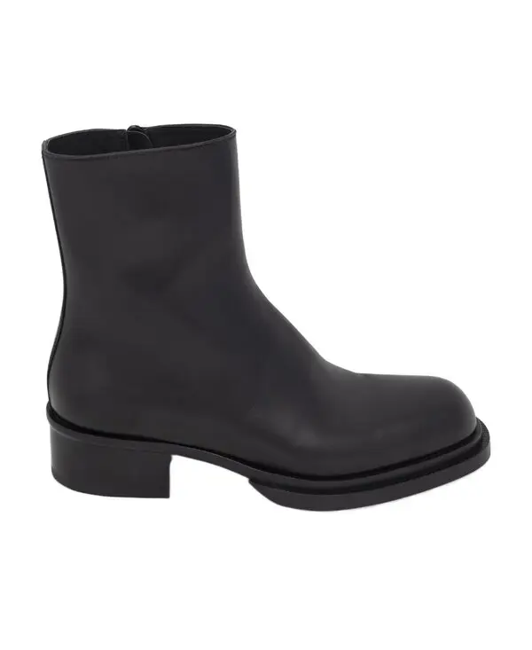 Alexander McQueen Cuban Stack Ankle Boots With Side Zippers
