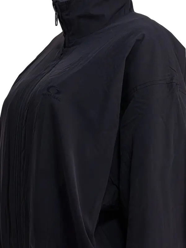 Balenciaga Zip-up Turtleneck Jacket With Logo Embroidery