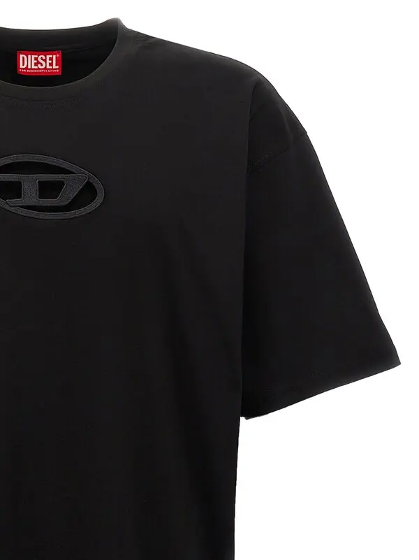 DIESEL® T-boxt-od T-shirt With Embroidered Oval D - Black