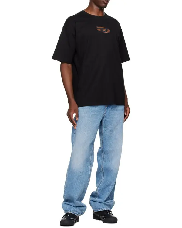 DIESEL® T-boxt-od T-shirt With Embroidered Oval D - Black
