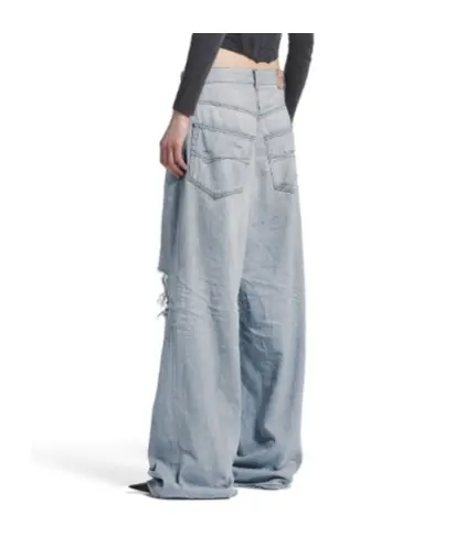 Balenciaga Destroyed Baggy Jeans - Blue