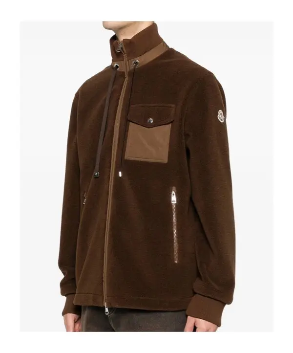Moncler High-neck Long-sleeved Knitwear With Zippered Pockets