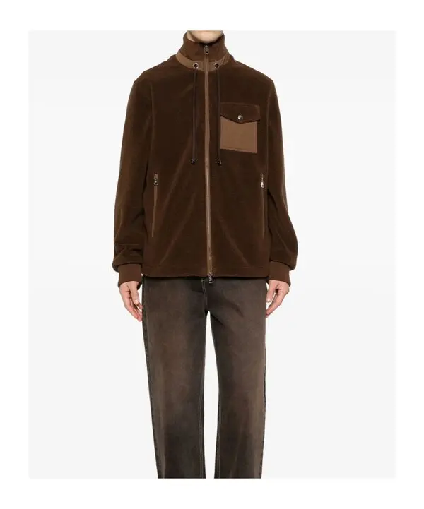 Moncler High-neck Long-sleeved Knitwear With Zippered Pockets