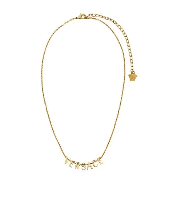 Versace Logo Lettering Necklace - Bright Gold