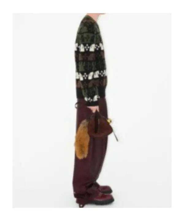 Burberry Chess Pattern Knit Crewneck Jumper - Black