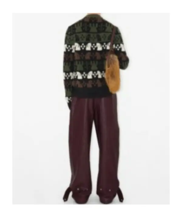 Burberry Chess Pattern Knit Crewneck Jumper - Black