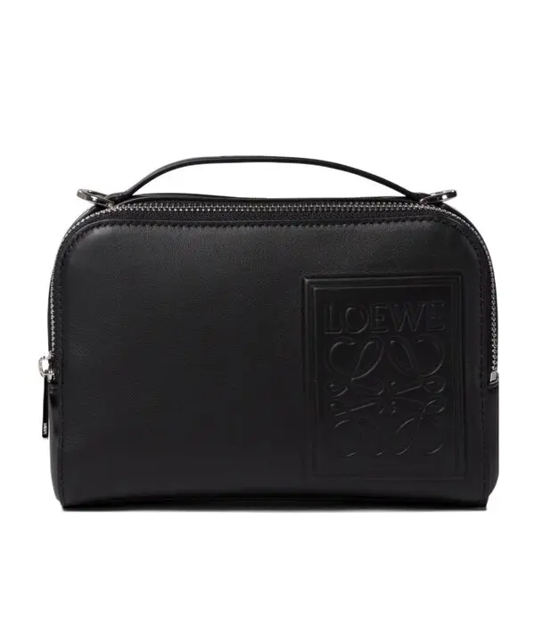 Loewe Logo Embossed Mini Camera Crossbody Bag - Black