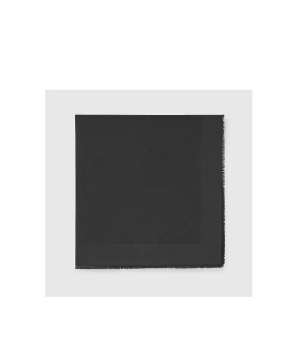 Gucci Logo Jacquard Square Scarf - Black